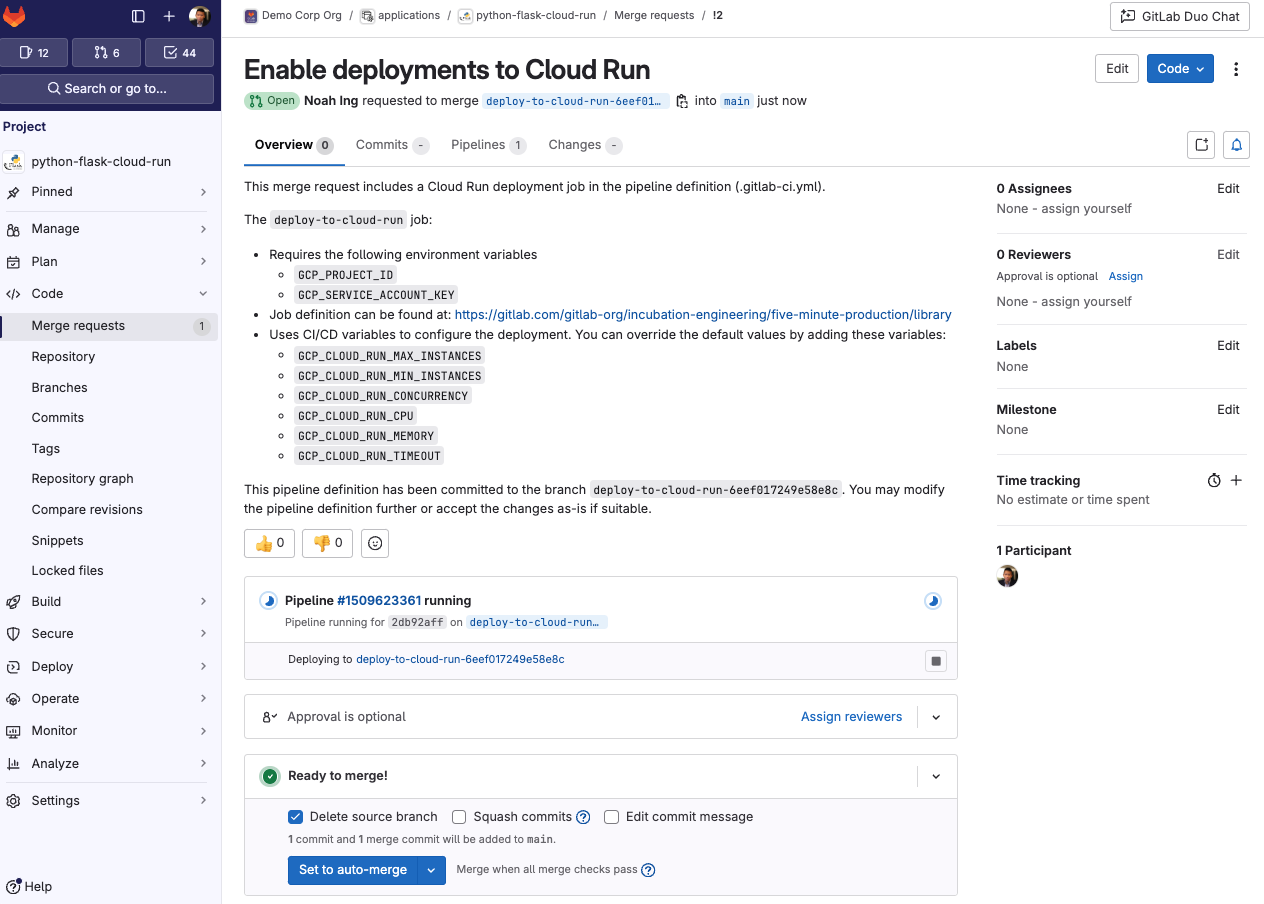 Fast Python Flask server deployment with GitLab + Google Cloud Fast Python Flask server deployment with GitLab + Google Cloud